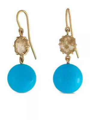 SYLVA & CIE Diamond And Turquoise Earrings - Gold