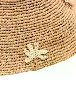 Alanui Palm Appliqué Wide Brim Hat - Neutrals