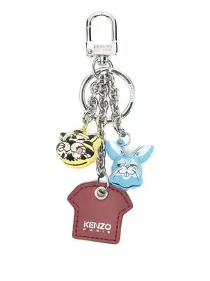 Kenzo Tiger And Rabbit Charm Keyring - Red
