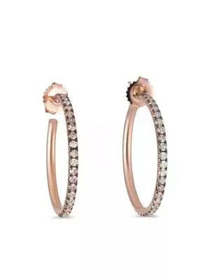 SYLVA & CIE Diamond Hoop Earrings - Pink