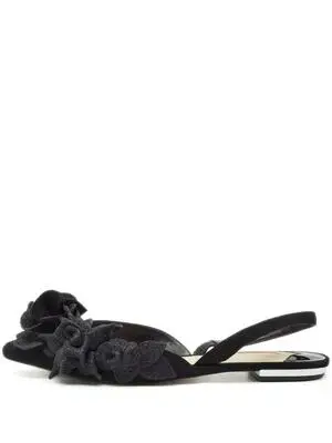 SOPHIA WEBSTER Floral Slingback Flats - Black