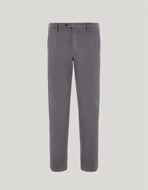 Canali Regular Fit Gray Chinos In Cotton And Cashmere Gabardine - Grey