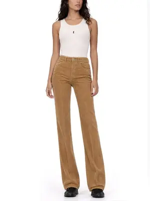 Saint Laurent Clyde Wide Leg Pants - Beige