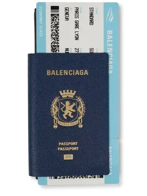 Balenciaga Passport" Wallet - Blue