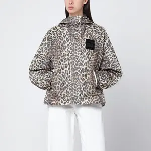 GANNI Leopard Print Hooded Jacket
