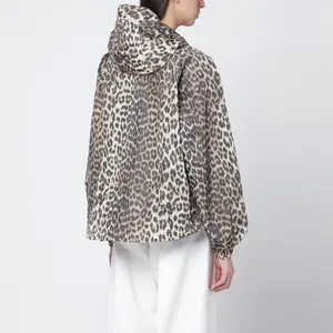 GANNI Leopard Print Hooded Jacket