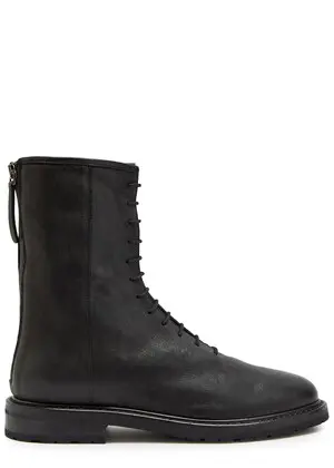 Legres Grained Leather Ankle Boots - Black