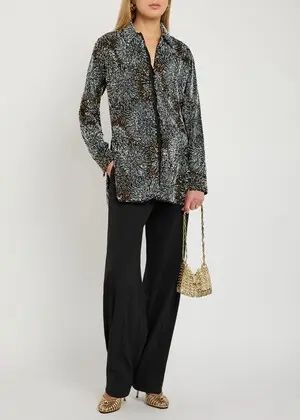 Rabanne Bead-embellished Crepe Shirt