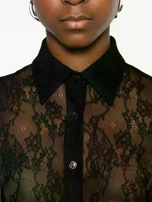 THE NINA STUDIO Lace Buttoned Shirt
