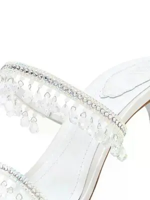 Rene Caovilla Embellished Stiletto Heel Sandals - White
