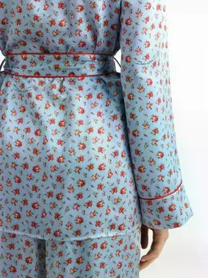 Dolce & Gabbana Floral-print Tie Top - Blue