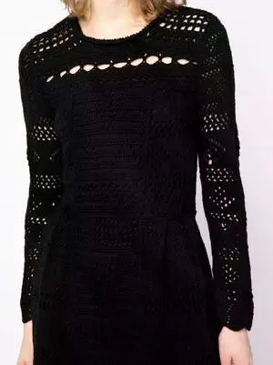 Prada Flared-skirt Crochet Dress