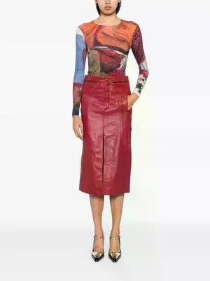 Chloé Leather Pencil Skirt