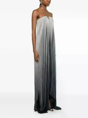 L'IDEE Pleated Ombré Gown - Grey