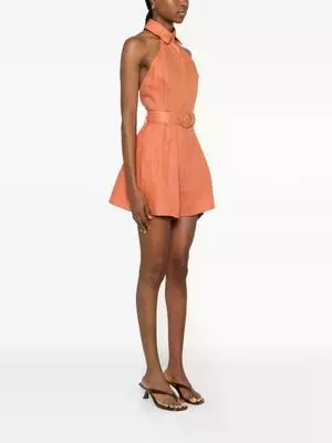 Zimmermann Belted Halter Playsuit - Orange