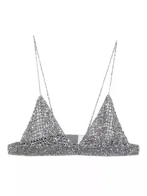 GOLDEN GOOSE Chain Embellished Top - Silver