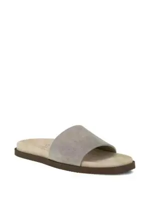Brunello Cucinelli Suede Open-toe Slides - Grey