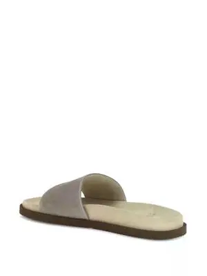 Brunello Cucinelli Suede Open-toe Slides - Grey