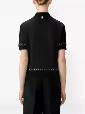 Thom Browne Snowflake-embroidered Polo Top