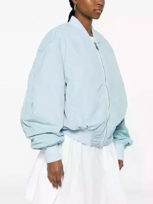 Attico Anja Zip Bomber Jacket - Blue