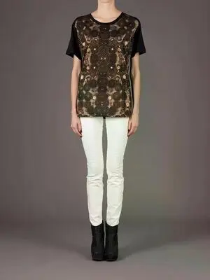 Nico Patterned Cotton T-shirt - Black