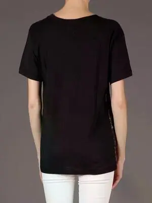 Nico Patterned Cotton T-shirt - Black