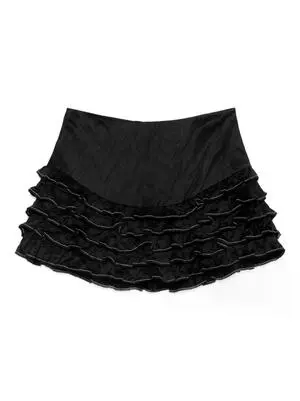 Sandro Ruffled Skort With Contrast Topstitching