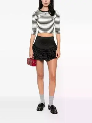 Sandro Ruffled Skort With Contrast Topstitching