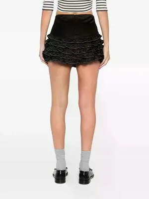 Sandro Ruffled Skort With Contrast Topstitching