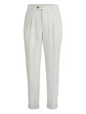 Brunello Cucinelli Striped Pleated Trousers