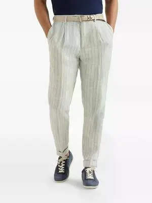 Brunello Cucinelli Striped Pleated Trousers