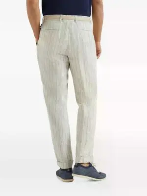 Brunello Cucinelli Striped Pleated Trousers