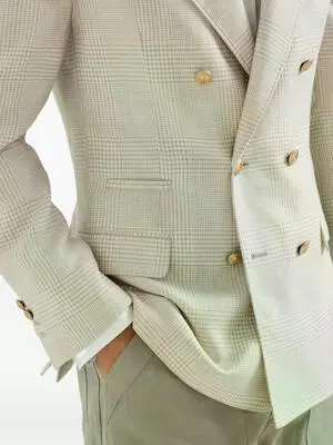 Brunello Cucinelli Prince Of Wales-pattern Double-breasted Blazer