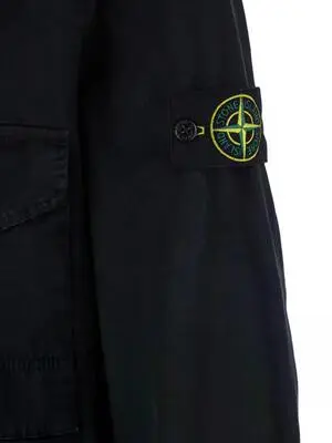 Stone Island Old Effect Pocket Pea Coat - Black