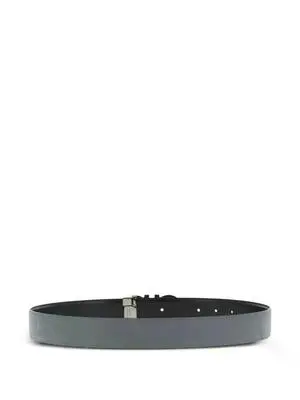 FERRAGAMO Gancini Leather Belt - Grey