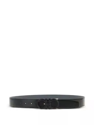 FERRAGAMO Gancini Leather Belt - Grey