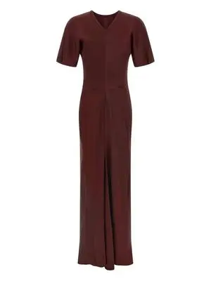 Victoria Beckham Ruched Short-sleeve Dress - Red