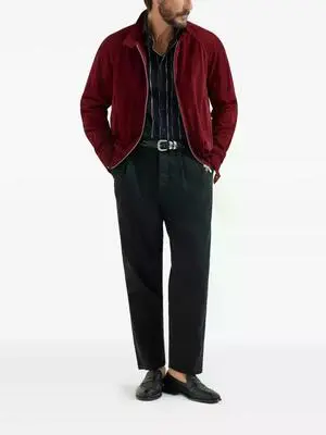 Brunello Cucinelli Stand-collar Suede Jacket - Red