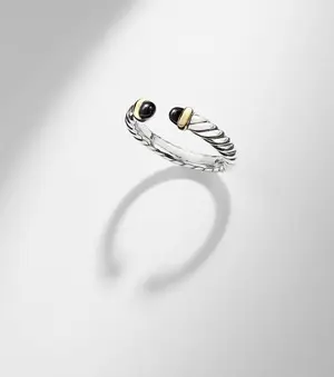 David Yurman Cable Collectibles Petite Ring With Onyx