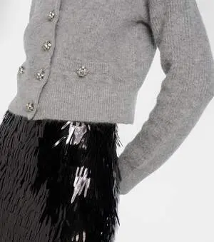 SELF-PORTRAIT Embellished Lace-trimmed Cardigan