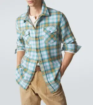 GOD'S TRUE CASHMERE Freedom Cashmere Shirt With Amethyst - Blue