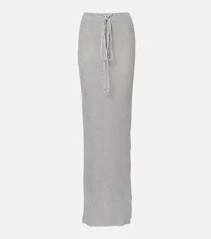 BANANHOT Alma Sequined Maxi Skirt - Silver