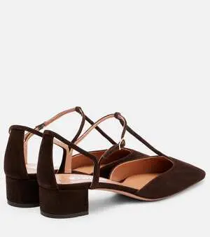 AQUAZZURA Sorbonne 35 Suede Pumps - Brown