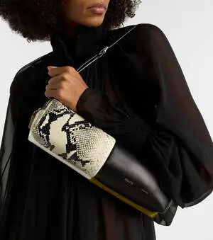 Khaite Kye Paneled Leather Shoulder Bag - Multicoloured