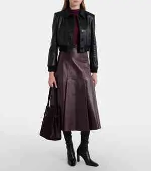 Dorothee Schumacher Sleek Statement Cropped Leather Blouson Jacket