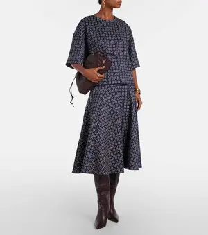 Max Mara Notizia Printed Jersey Top