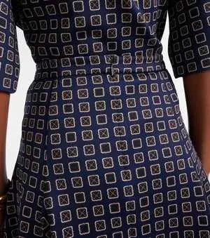 Max Mara Benda Printed Jersey Midi Skirt
