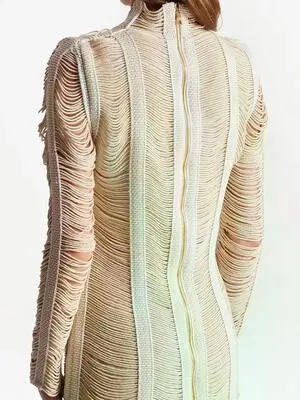 Balmain Macramé-knit Openwork Minidress