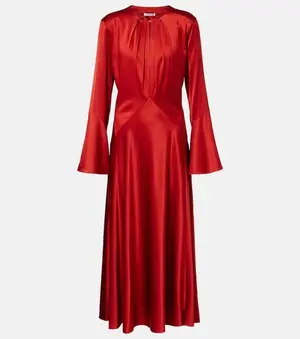 Veronica Beard Ezri Silk-blend Satin Midi Dress