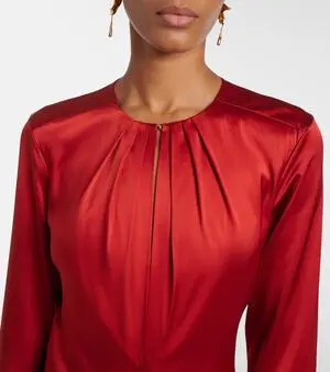 Veronica Beard Ezri Silk-blend Satin Midi Dress
